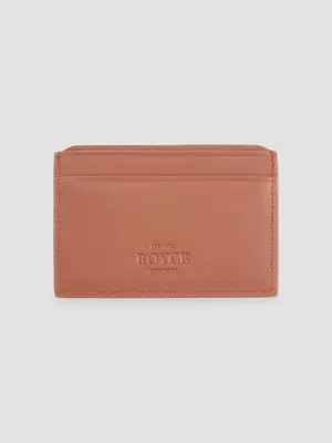 ROYCE NEW YORK Rfid-blocking Leather Card Case - Tan