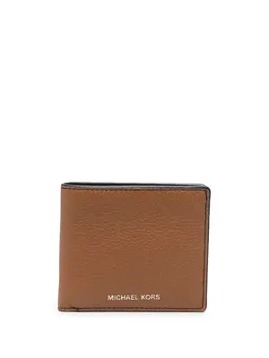 Michael Kors Grained-leather Bi-fold Wallet - Brown
