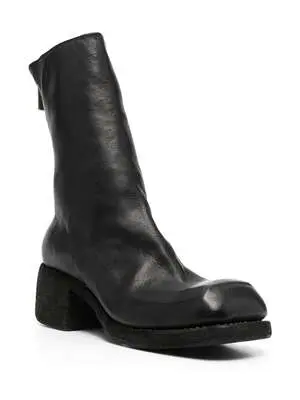 Guidi Rear-zip Leather Boots - Black