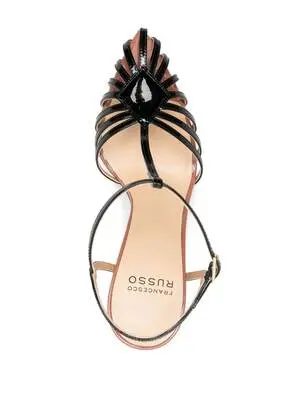 FRANCESCO RUSSO Pointed Toe 105mm Sandals - Black
