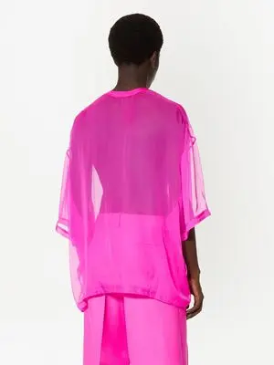 Valentino Garavani Crew Neck Chiffon Top