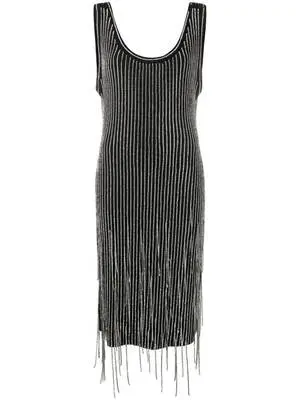Philosophy Di Lorenzo Serafini Fringe-detail Knitted Dress - Black