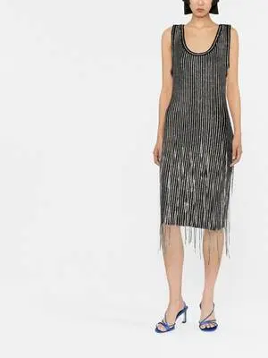 Philosophy Di Lorenzo Serafini Fringe-detail Knitted Dress - Black