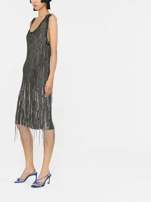 Philosophy Di Lorenzo Serafini Fringe-detail Knitted Dress - Black