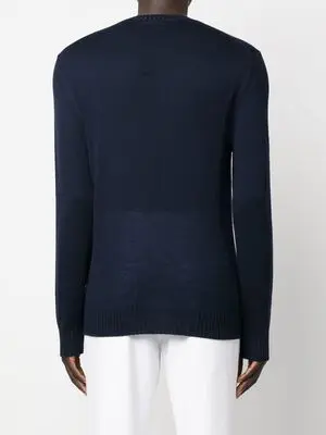 JIL SANDER Embroidered-logo Crew Neck Jumper - Blue