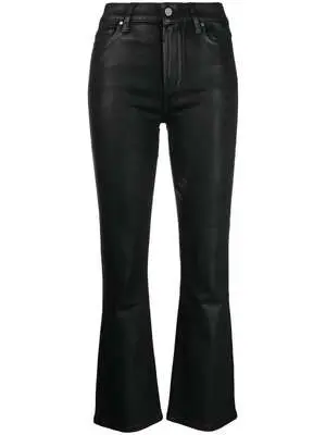 Paige Claudine Coated Flared Jeans - Black