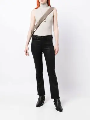 Paige Claudine Coated Flared Jeans - Black