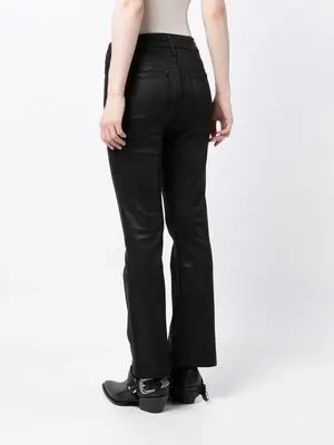 Paige Claudine Coated Flared Jeans - Black