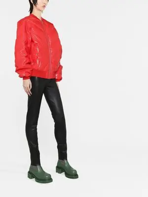 Remain Birger Christensen Crocodile-embossed Padded Bomber Jacket