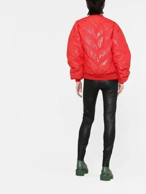 Remain Birger Christensen Crocodile-embossed Padded Bomber Jacket