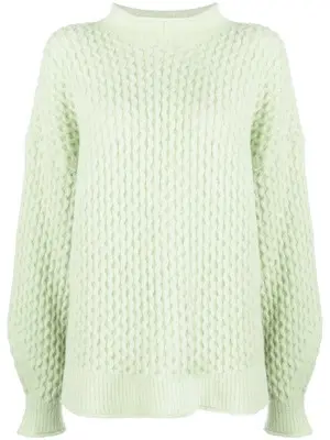 RUS Textured-knit Mock Neck Jumper