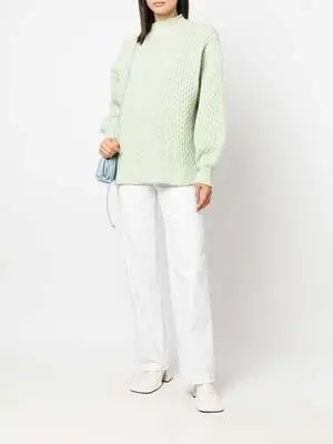 RUS Textured-knit Mock Neck Jumper