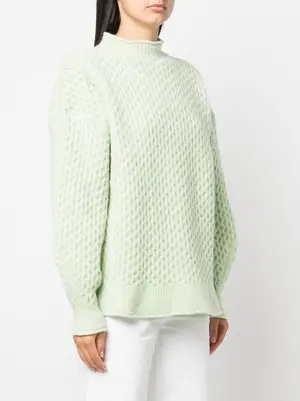 RUS Textured-knit Mock Neck Jumper