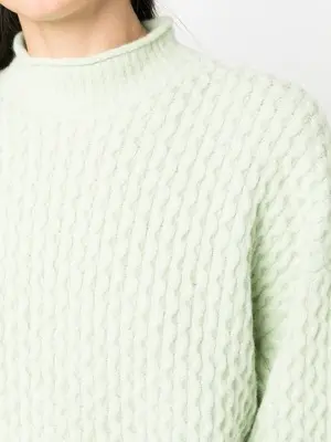 RUS Textured-knit Mock Neck Jumper
