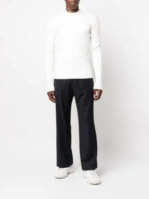 COURREGES Ribbed-knit Logo Patch Jumper - White