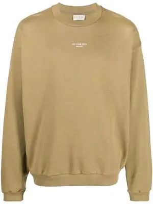 Drole De Monsieur Crew Neck Sweatshirt With Logo Print - Green