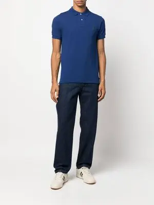 Polo Ralph Lauren Logo-embroidered Cotton Polo Shirt - Blue