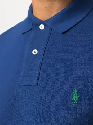 Polo Ralph Lauren Logo-embroidered Cotton Polo Shirt - Blue