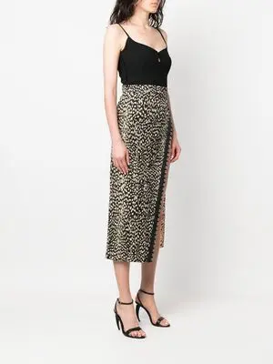 Roberto Cavalli Leopard-print Midi Skirt