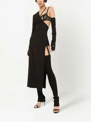 Dolce & Gabbana Detachable-sleeve One-shoulder Midi Dress