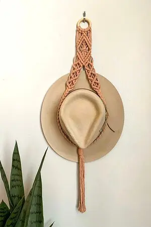 I WOULD RATHER KNOT I Would Rather Knot Macrame Hat Hanger Copper