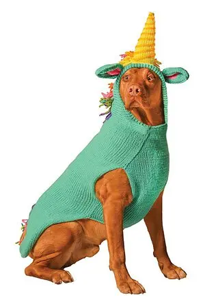 CHILLY DOG Unicorn Dog Sweater Blue