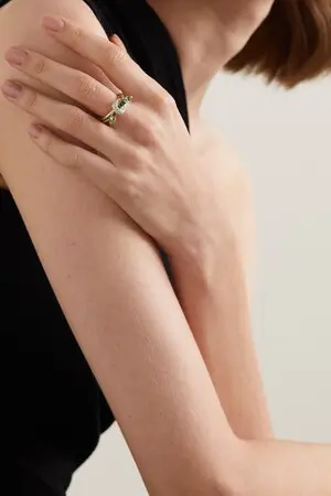 ANANYA Chakra 18-karat Multi-stone Ring - Green