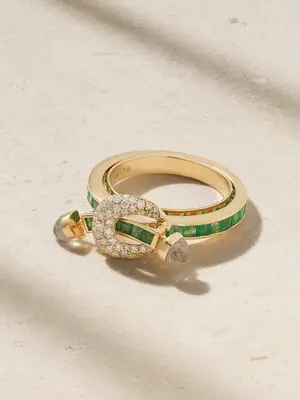 ANANYA Chakra 18-karat Multi-stone Ring - Green