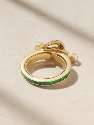 ANANYA Chakra 18-karat Multi-stone Ring - Green