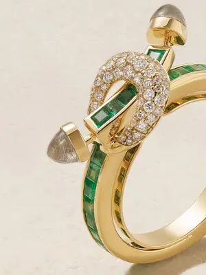 ANANYA Chakra 18-karat Multi-stone Ring - Green