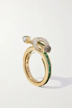 ANANYA Chakra 18-karat Multi-stone Ring - Green