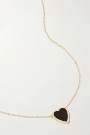 JENNIFER MEYER Mini Heart Onyx Necklace - Black