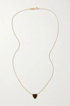 JENNIFER MEYER Mini Heart Onyx Necklace