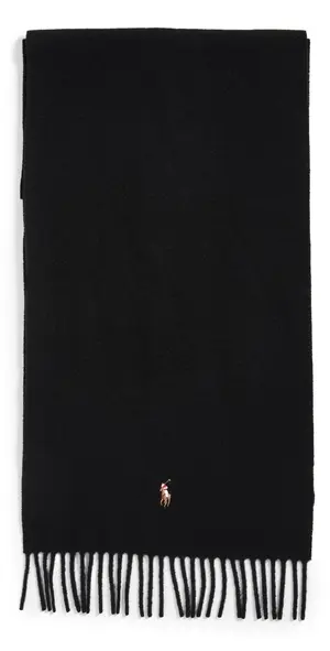 Polo Ralph Lauren Signature Italian Virgin Wool Scarf Black