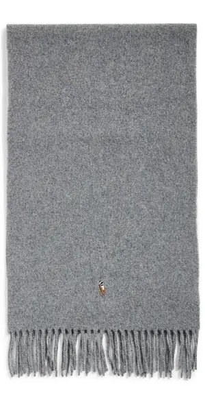 Polo Ralph Lauren Signature Italian Virgin Wool Scarf Fawn Grey Heather