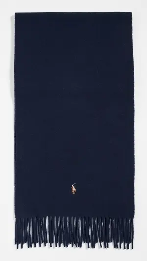 Polo Ralph Lauren Signature Italian Virgin Wool Scarf - Hunter Navy
