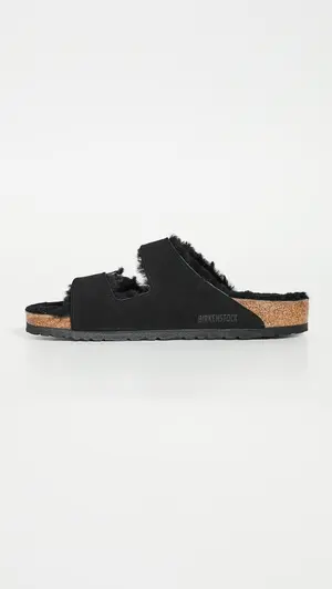BIRKENSTOCK Arizona Shearling Sandals - Black Black