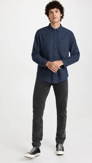 Rails Runson Button Down Shirt - Heather Blue