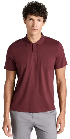 ATM Anthony Thomas Melillo Classic Jersey Polo Wine
