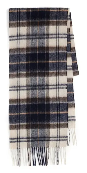 Barbour Wool Cashmere Tartan Scarf Autumn Dress