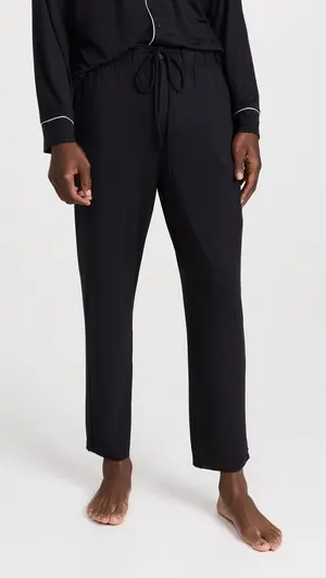 Eberjey William Modal Long Pj Set - Black/ivory