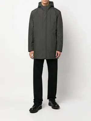 Corneliani Hooded Zip Coat - Green
