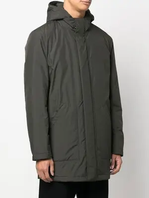 Corneliani Hooded Zip Coat - Green