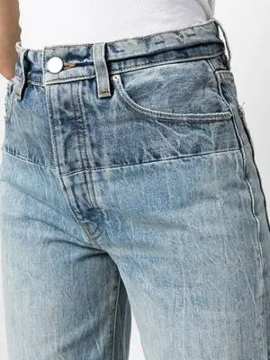 Amiri Distressed High-rise Wide-leg Jeans