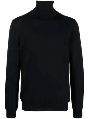 ZANONE Roll-neck Virgin Wool Blend Jumper - Black
