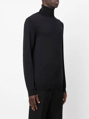 ZANONE Roll-neck Virgin Wool Blend Jumper - Black