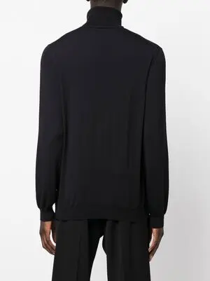 ZANONE Roll-neck Virgin Wool Blend Jumper - Black