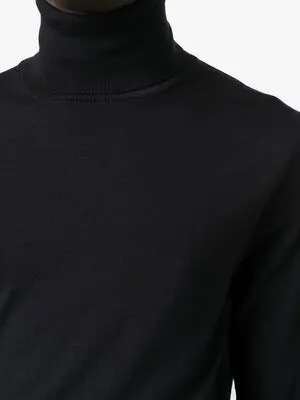 ZANONE Roll-neck Virgin Wool Blend Jumper - Black
