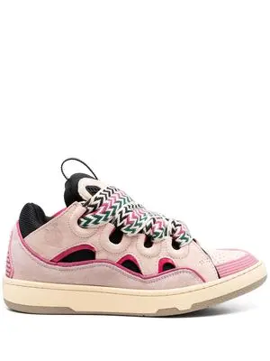 LANVIN Curb Lace-up Sneakers Pink