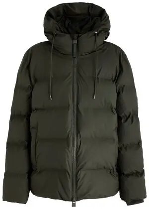 Rains Quilted Waterproof Jacket - Dark Green
